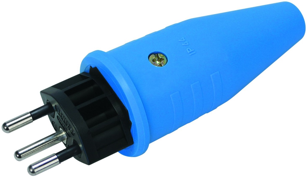 14 9682 1 - Gummi Stecker T12 IP44 hellblau :: Fundgrube / Ausverkauf ...